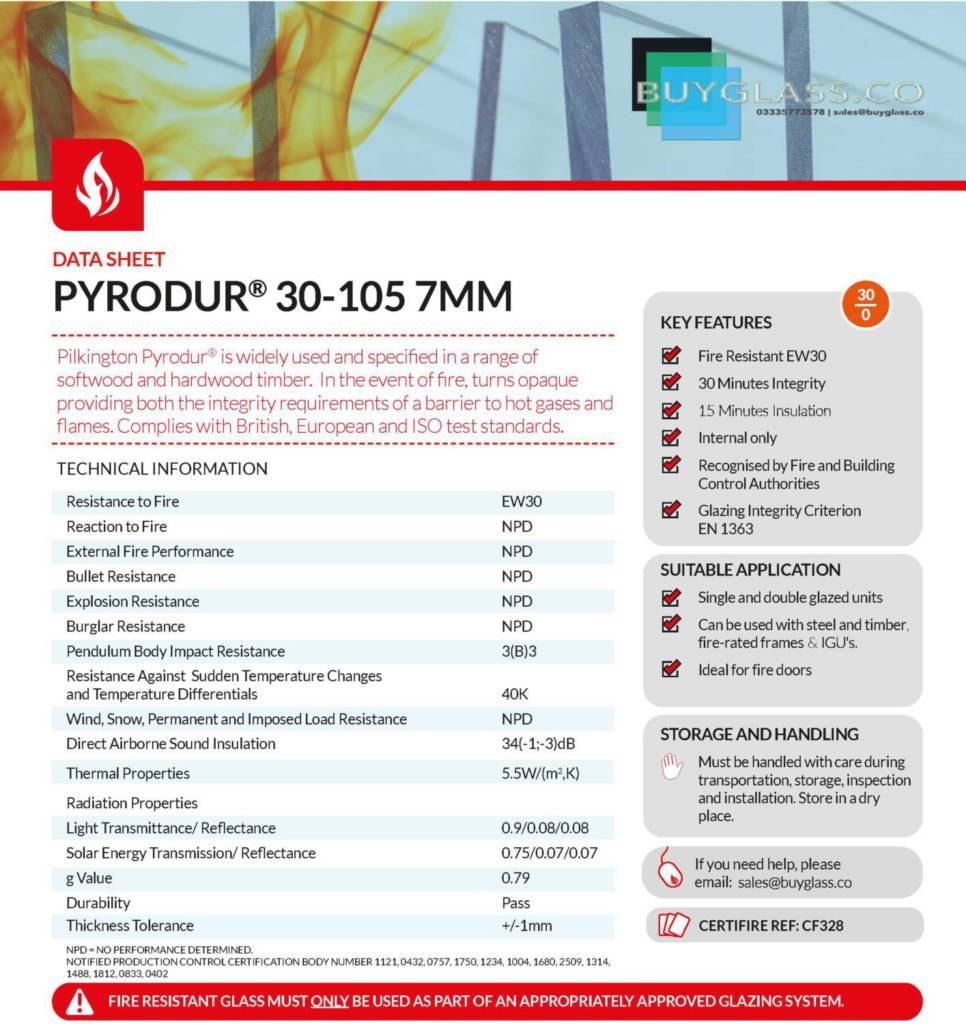 11.4mm Pyroguard | Fire Rated Glass - BuyGlass.Co