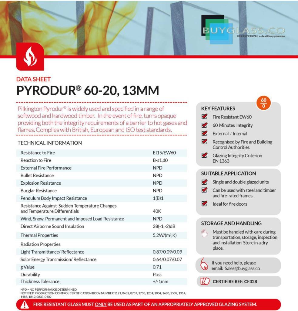 11.4mm Pyroguard | Fire Rated Glass - BuyGlass.Co