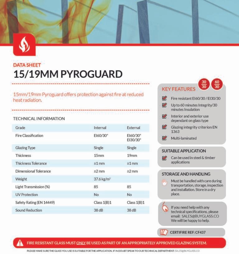 PYRODUR® 60-10 10MM Fire-Resistant Internal Glass: Ultimate Protection ...